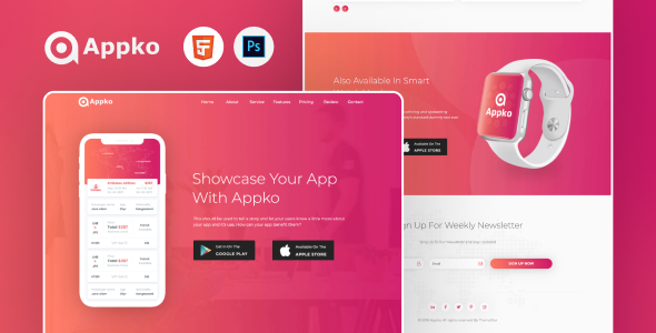 Appko - HTML5 App Landing Page by Grooic | ThemeForest